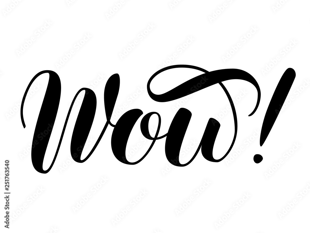 Wow! lettering. Vector illustration for clothes, poster Stock Vector ...