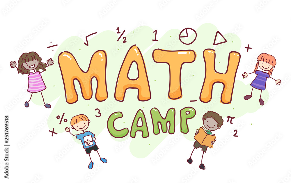 Stickman Kids Math Camp Illustration Stock Vector | Adobe Stock