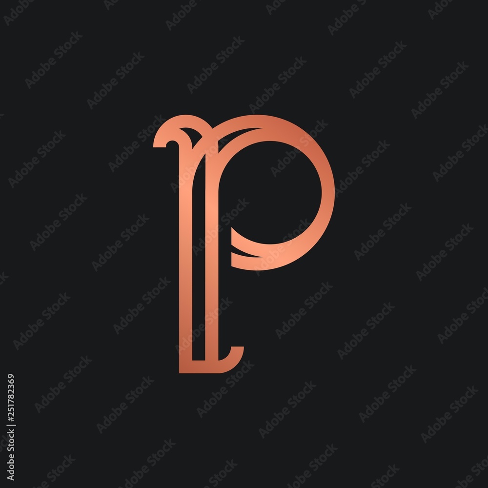 P lineart letter Stock Vector | Adobe Stock