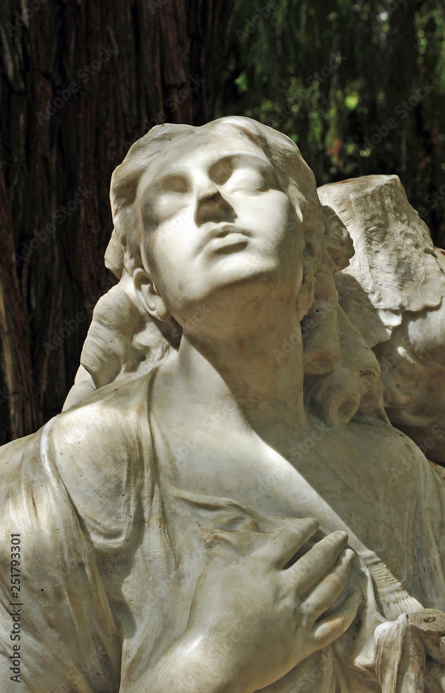 Romantic woman. Monument dedicated to the famous poet Gustavo Adolfo ...