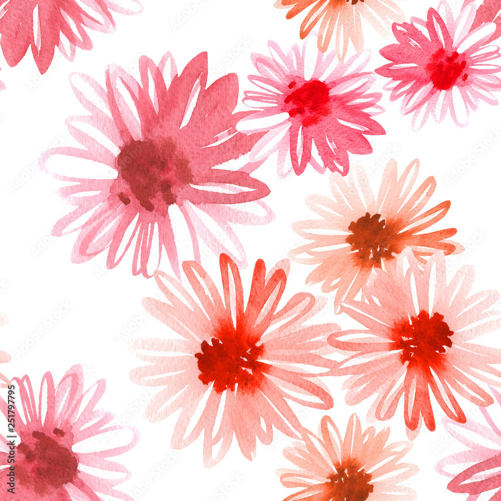 Golden-daisy seamless pattern. Floral background with golden-daisy ...