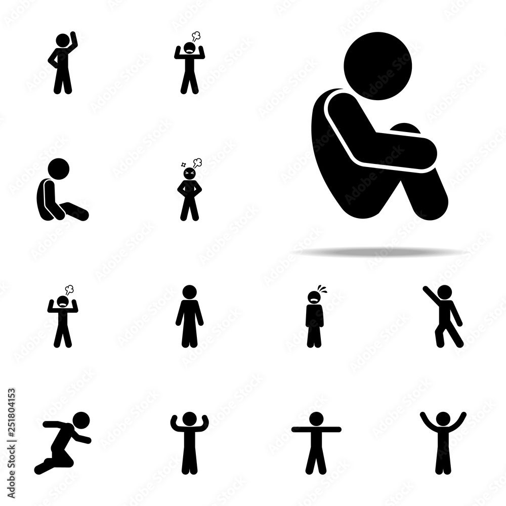 sitting, child, sad icon. child icons universal set for web and mobile ...