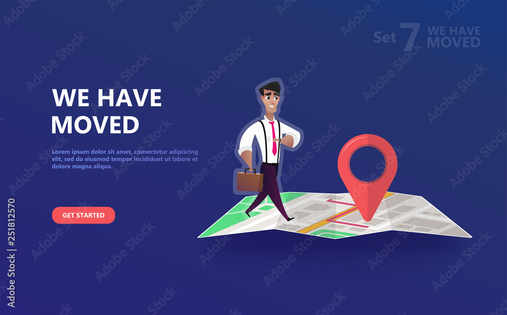 We have moved vector illustration concept. We have moved new office ...