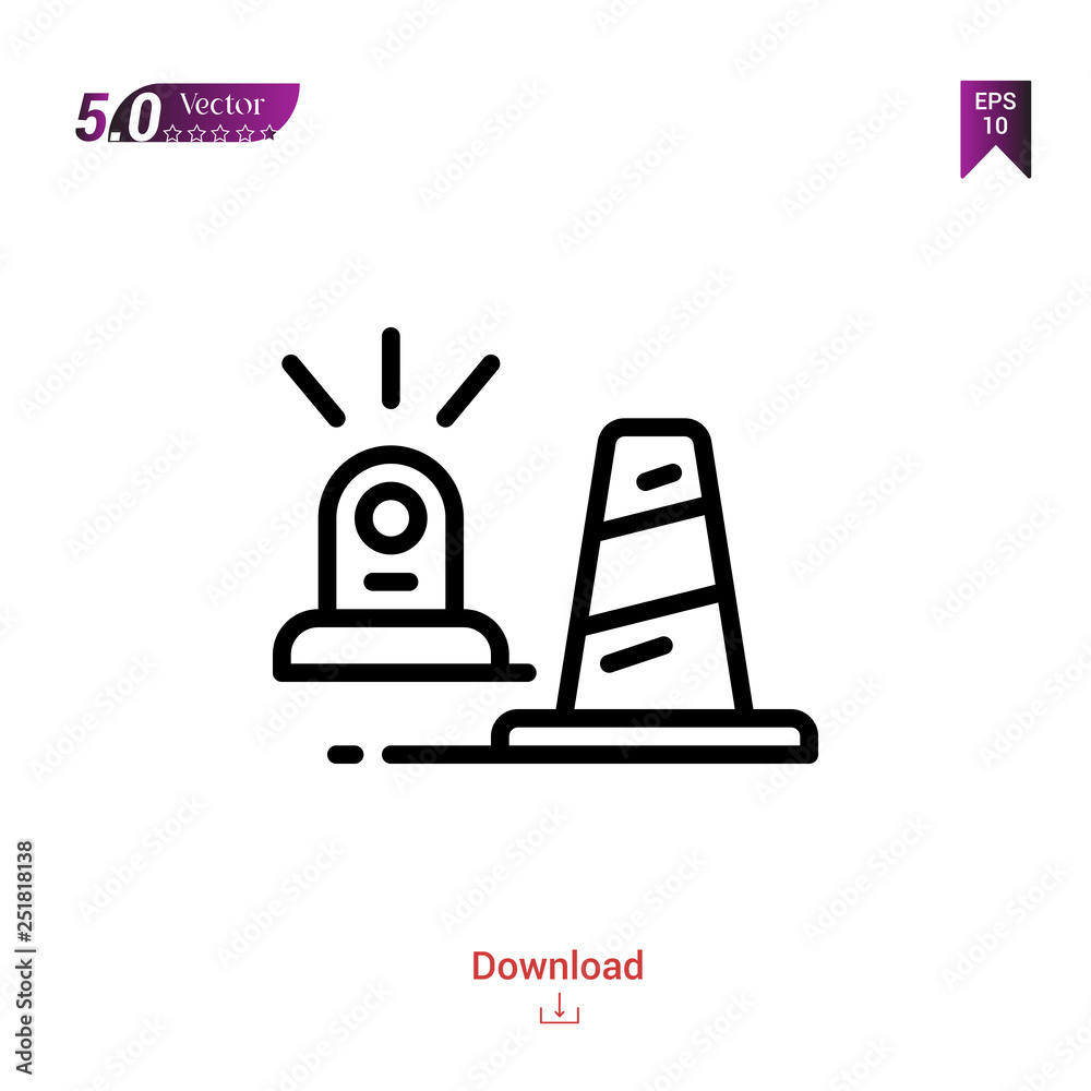 Outline road-signs icon isolated on white background. Line pictogram ...