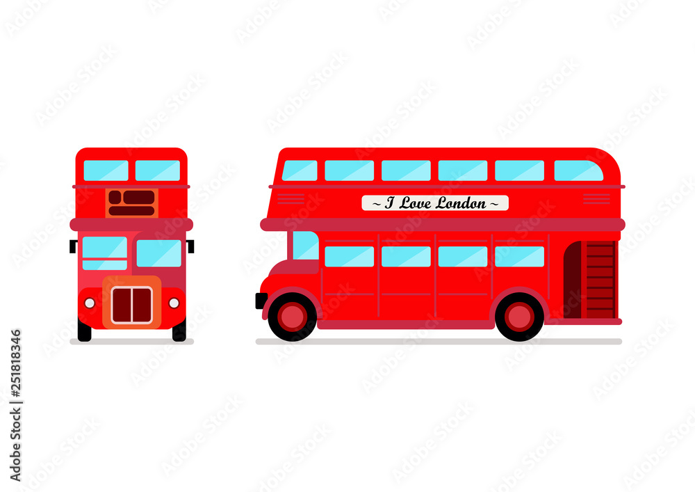 Photo & Art Print London city bus Front and Side view, siraanamwong