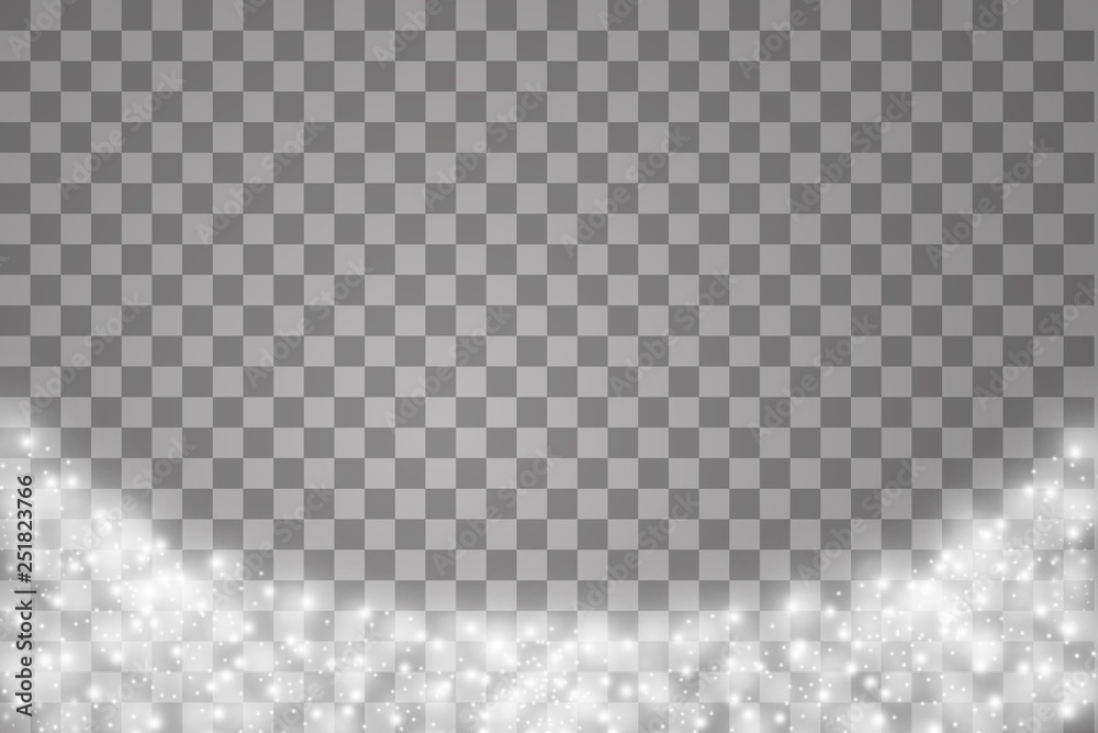 Lights on transparent background. Magic concept. Vector white glitter ...