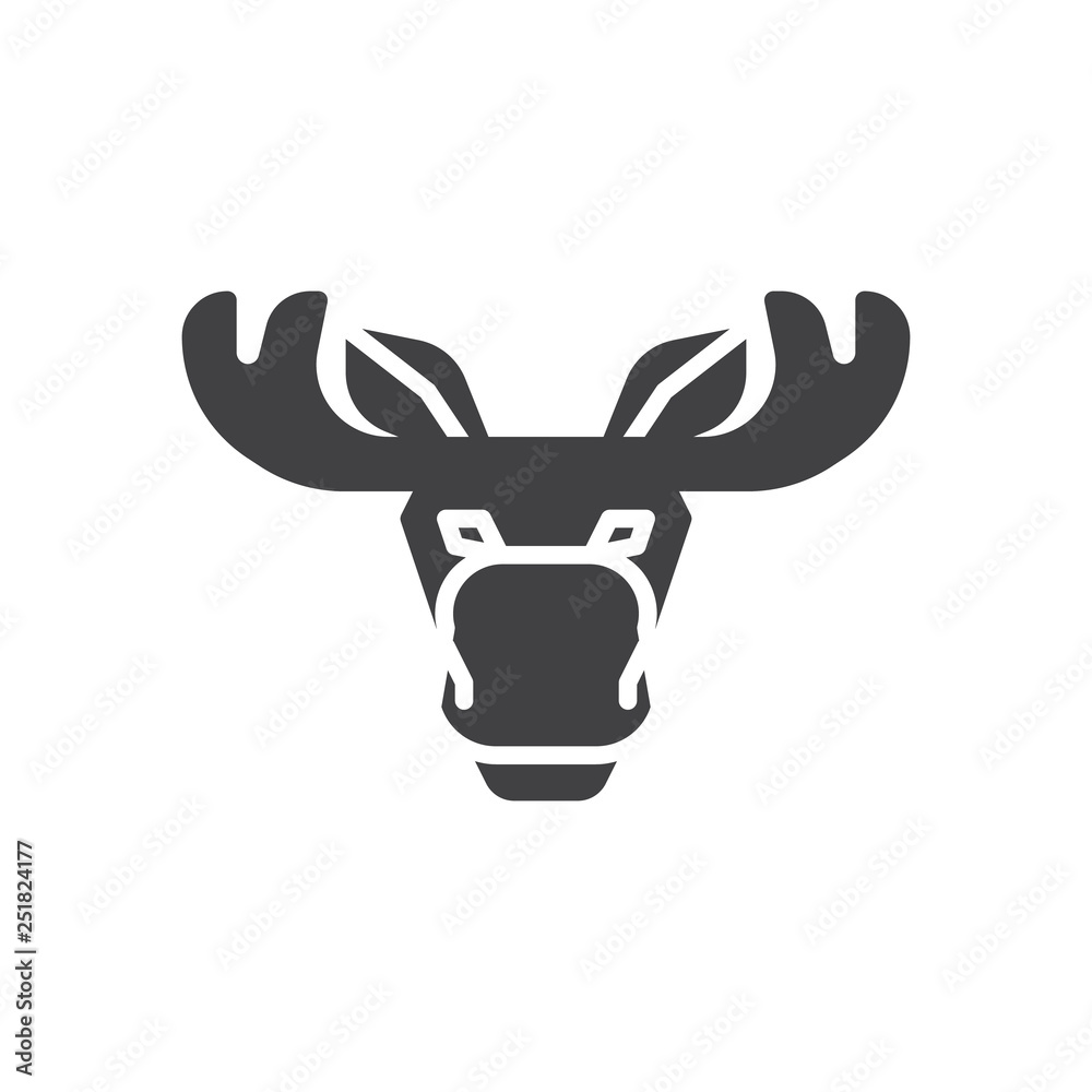 Elk moose head vector icon. filled flat sign for mobile concept and web ...