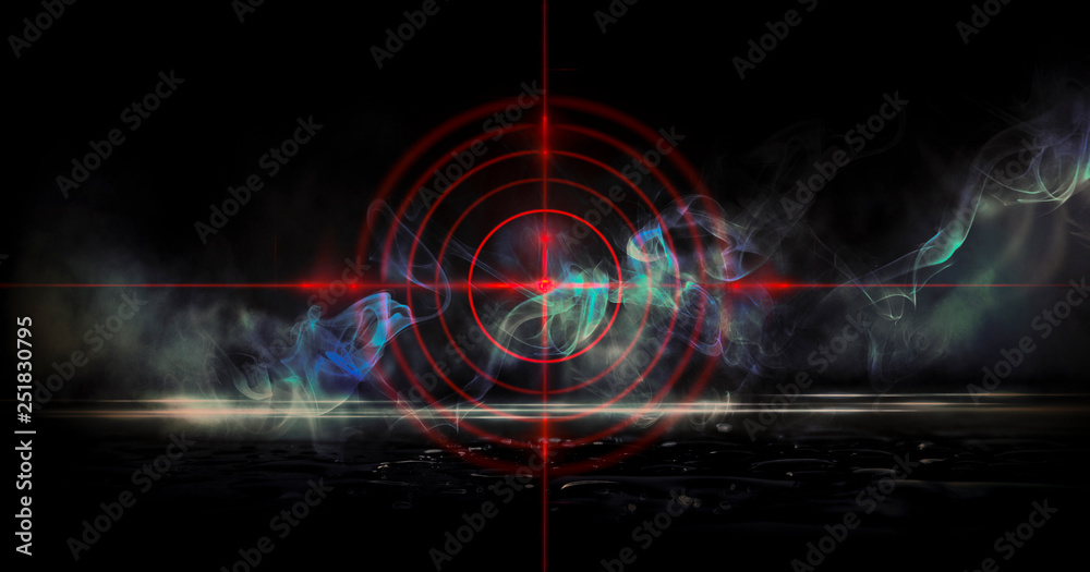 Futuristic abstract background. Empty room background, concrete. Neon ...