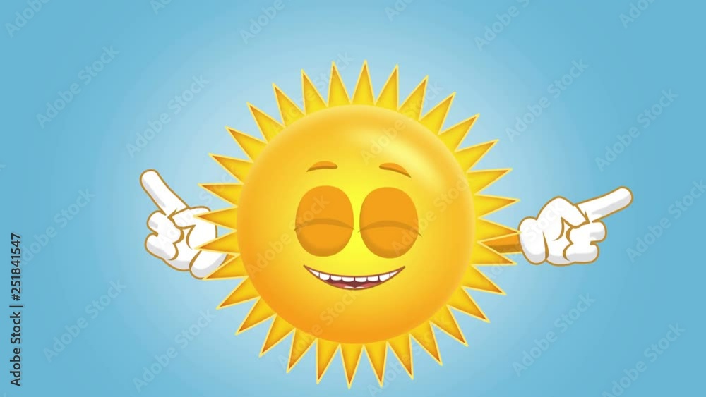 Cartoon Cute Sun Happy Dance with Face for Kids Animation with Alpha ...