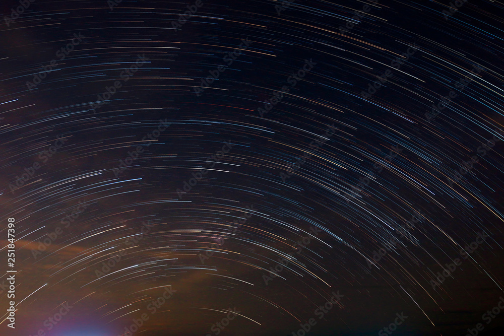 Star tail as light line on night sky by star stax from multi shooting ...