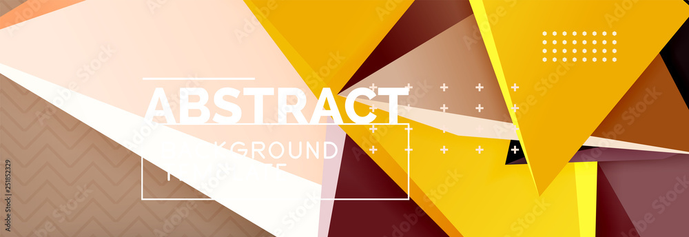 3d triangular shapes geometric background. Origami style pattern with ...