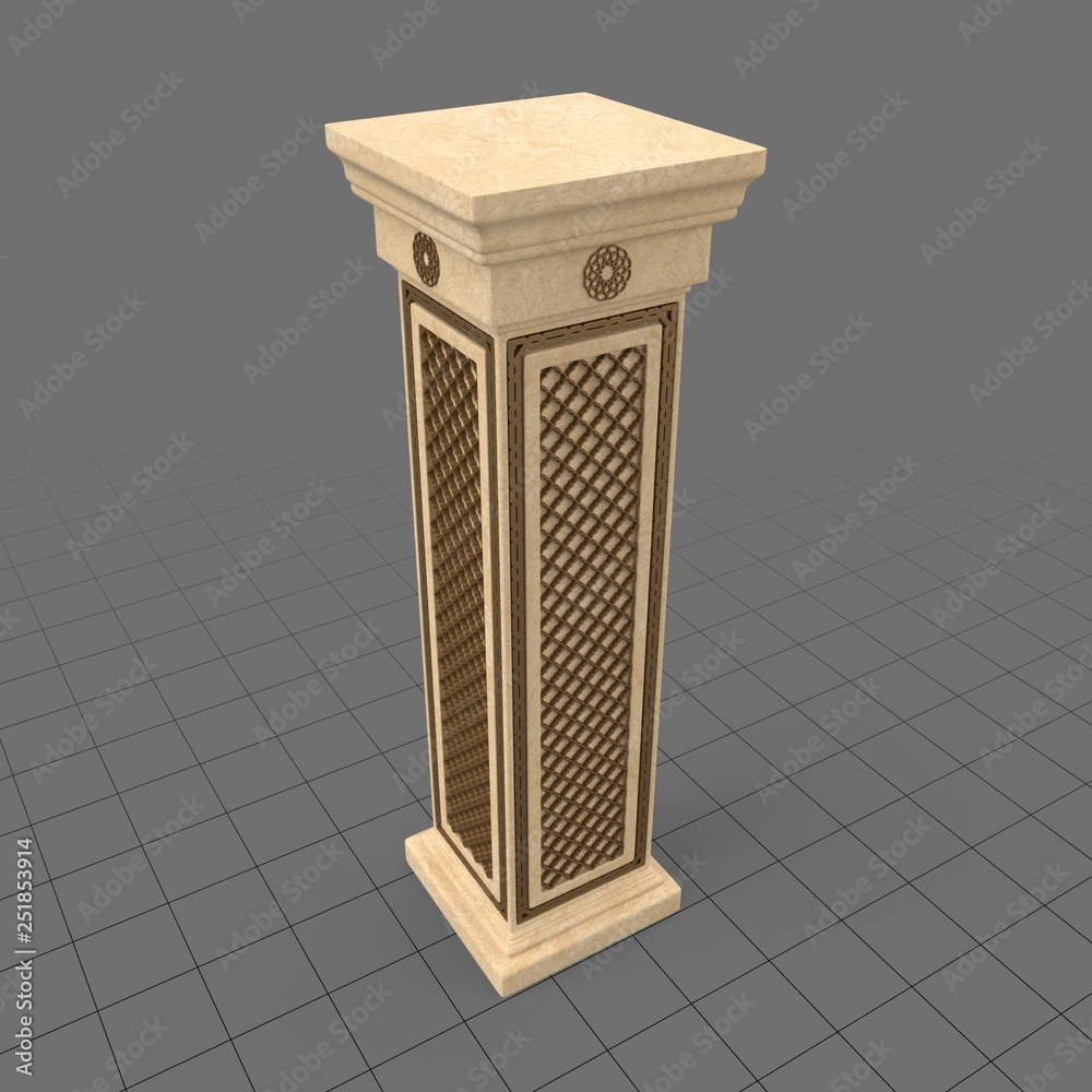 Ornate square column Stock 3D asset | Adobe Stock