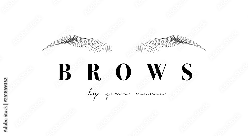 Beautiful vector hand drawing eyebrows for the logo of the master on ...