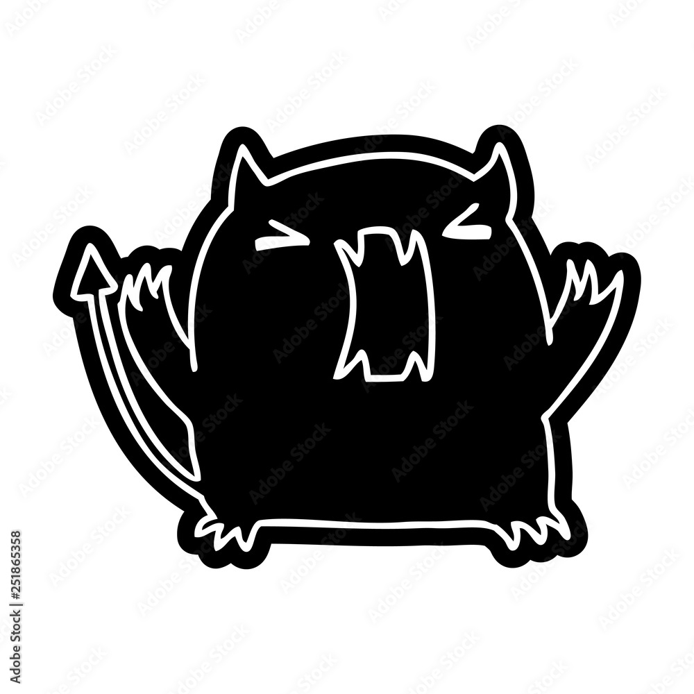 cartoon icon of a cute kawaii devil Stock Vector | Adobe Stock