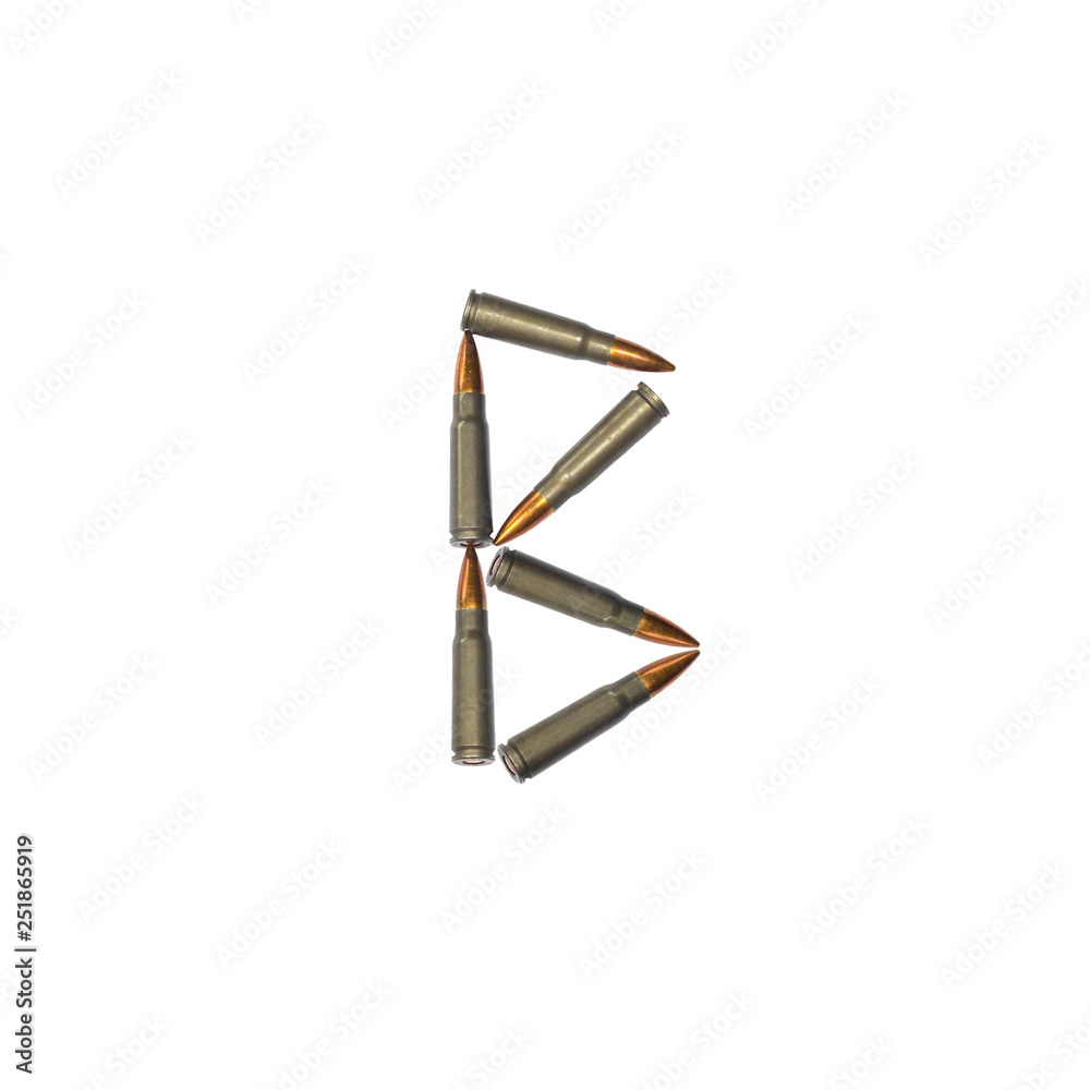 English font composed of bullets. Alphabet collection isolated on white ...