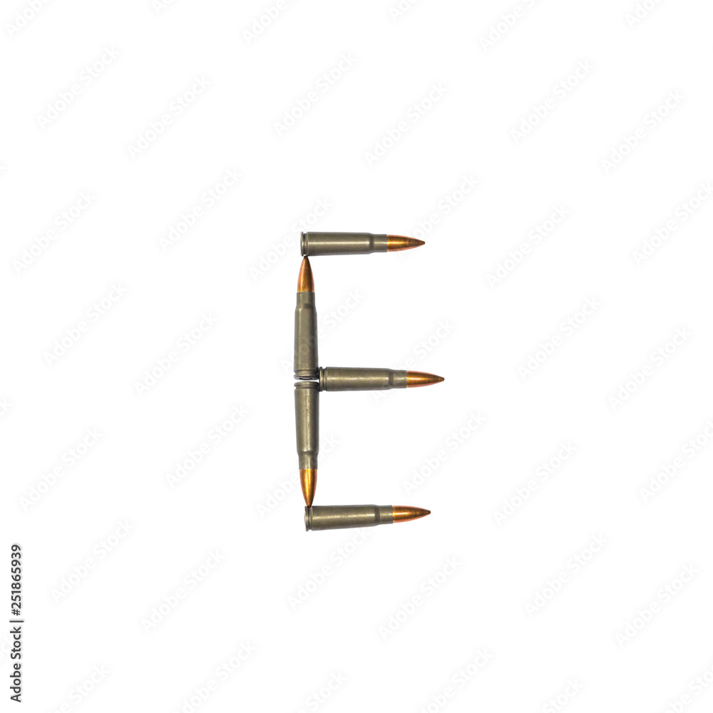 English font composed of bullets. Alphabet collection isolated on white ...