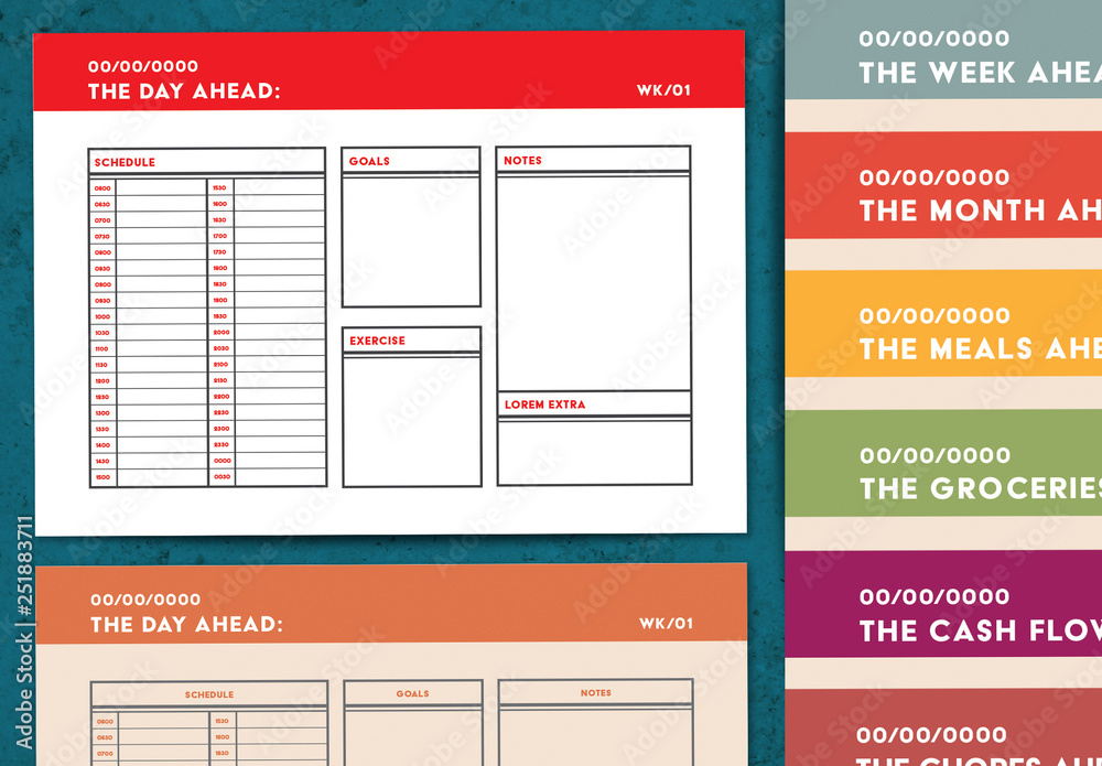Planner Layout Set Stock Template | Adobe Stock