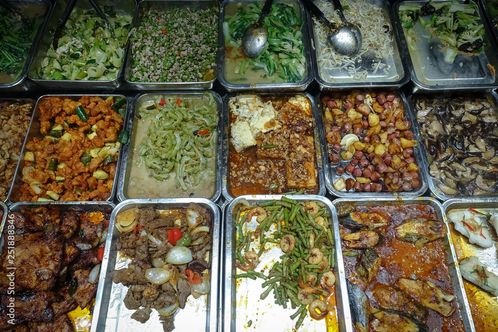 Filipino Food Stalls at Eatery in Manila Stock Photo | Adobe Stock