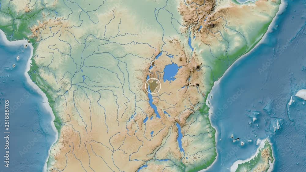 Burundi Physical Map
