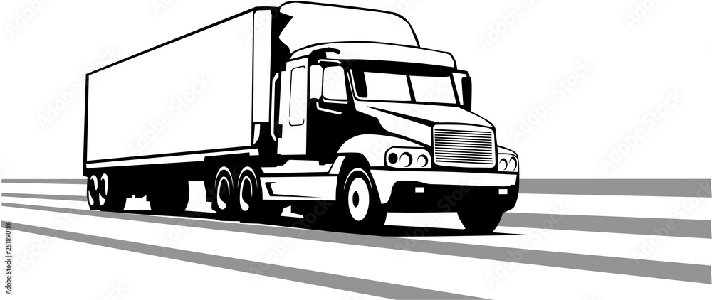 Tractor Trailer Vector Illustration Stock Vector | Adobe Stock Tractor Trailer Vector Illustration Stock Vector | Adobe Stock