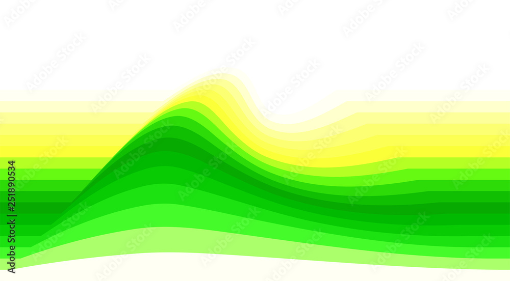 Striped background with green and yellow wave. Vector wallpaper Stock ...