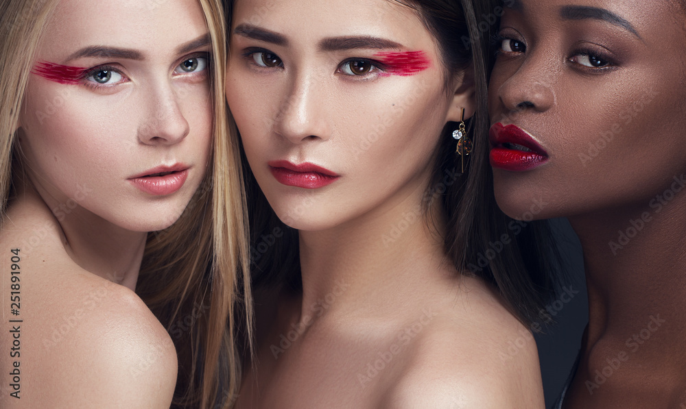 Provocative Make up. Gorgeous Women Face. concept of female beauty in ...