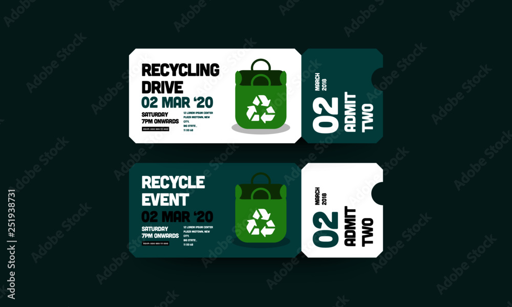 Recycle Event Invitation Design with Where and When Details Stock ...