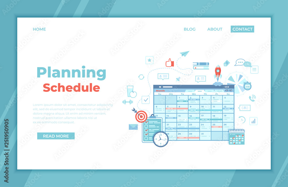 Planning Schedule Online web page interface planner, organizer ...