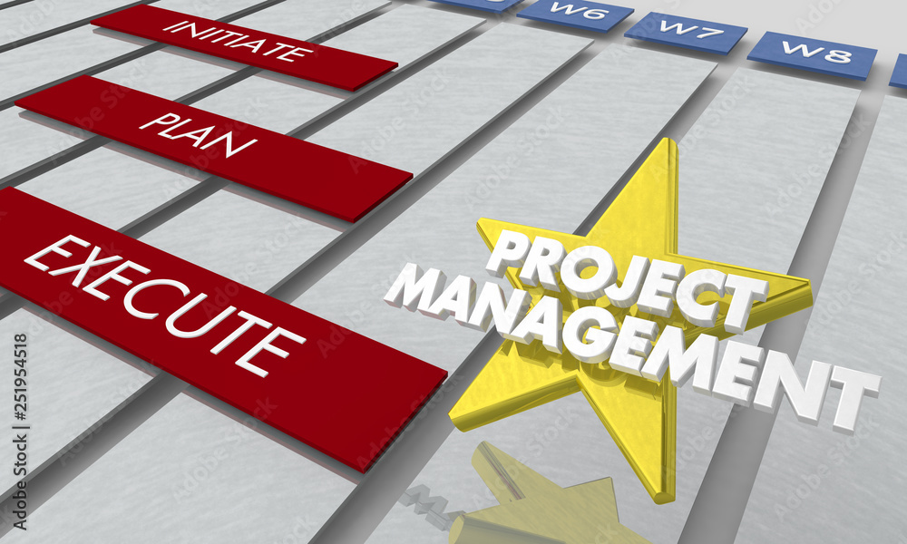 Project Management Timeline Gantt Chart 3d Illustration Stock ...