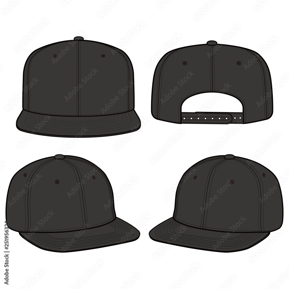 SNAPBACK Cap Fashion flat vector mockup design Stock Vector | Adobe Stock