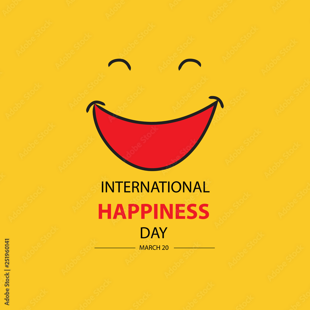 International day of happiness. March 20. Stock Illustration | Adobe Stock