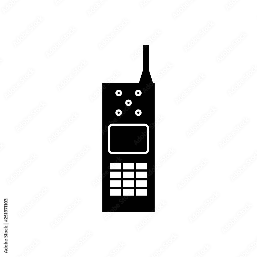Old mobile phone Icon in trendy flat style isolated on white background ...
