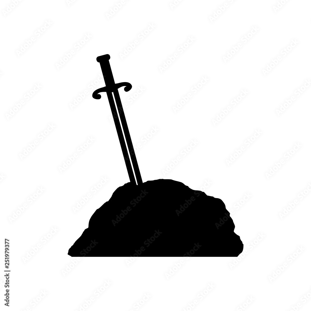 Sword in the stone icon Stock Illustration | Adobe Stock