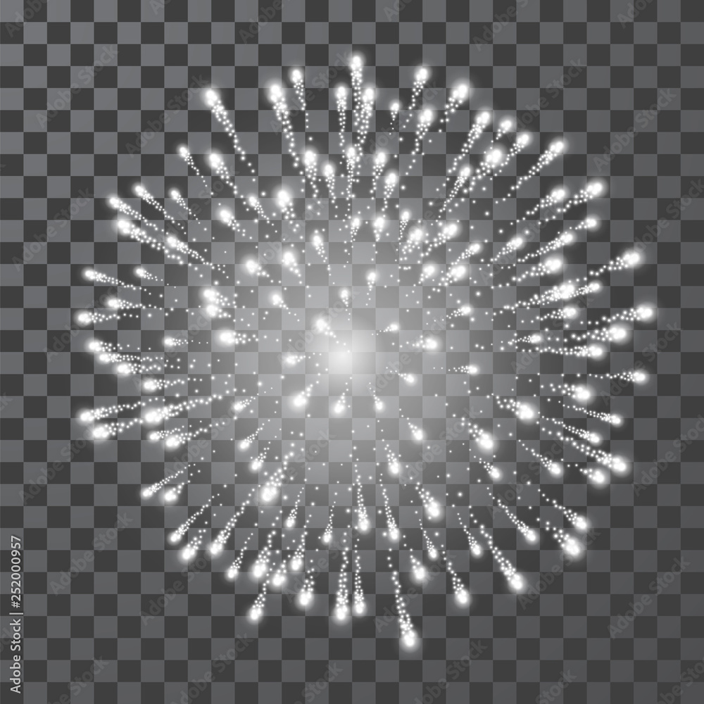 Fireworks Vector White Background