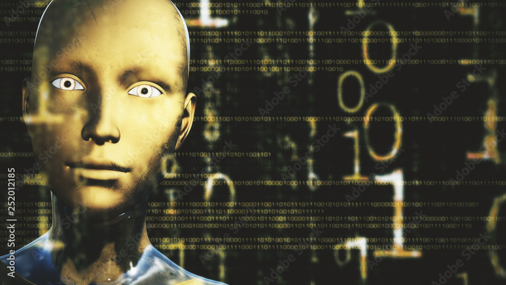 Artificial Intelligence AI Digital Calculations Stock Illustration ...