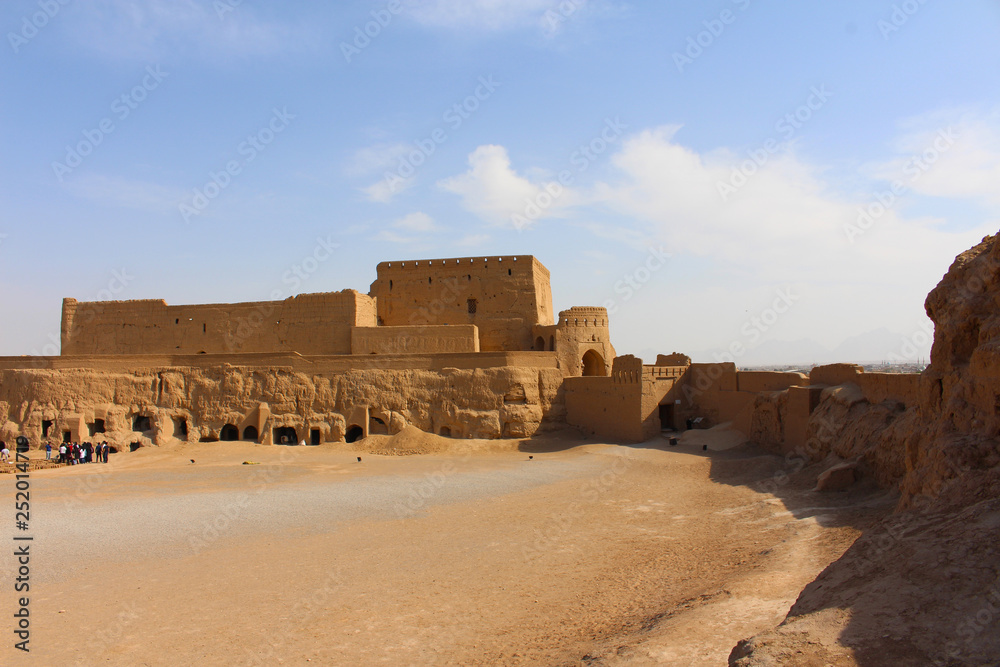 Narin Castle in the town of Meybod, Iran. Narin Castle is a mud-brick ...