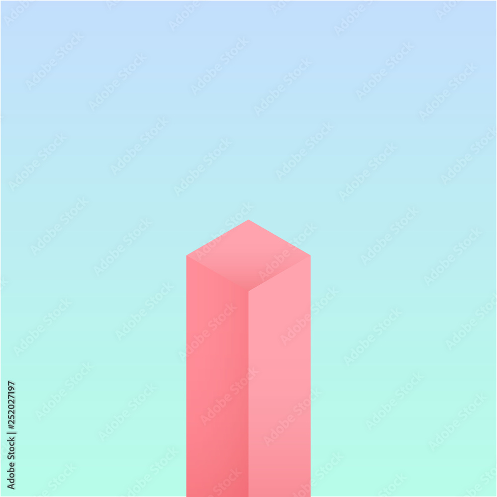 simple vertical cuboid with minimal background design. minimalist ...