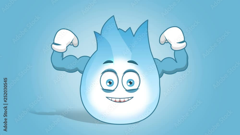 Cartoon Gas Flame Power Muscle with Face Animation Alpha Matte Stock ...