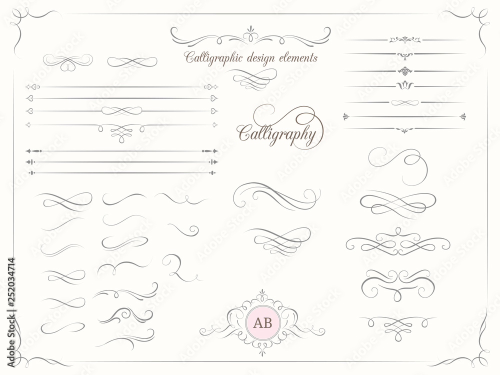 Calligraphic design elements Stock Vector | Adobe Stock