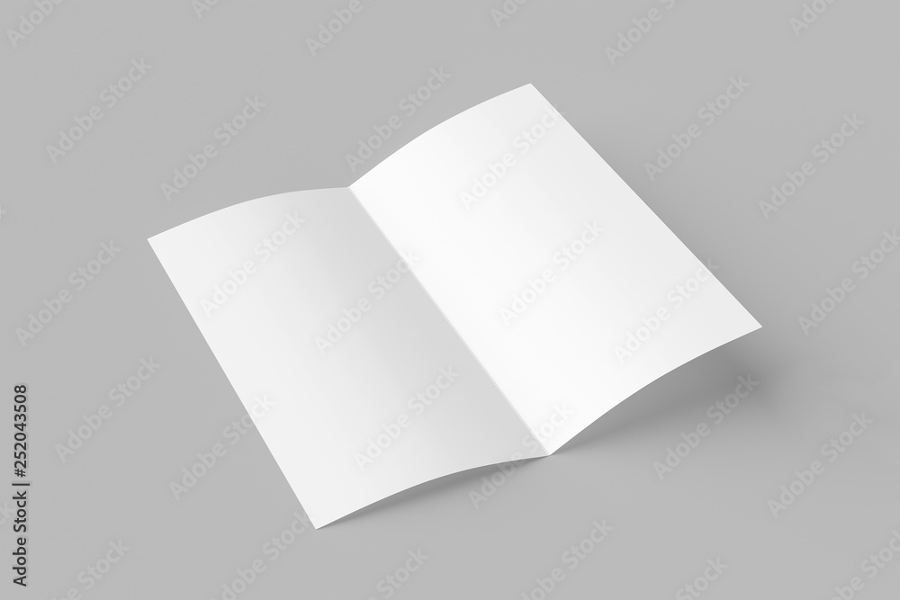 Blank Paper Brochure Mock up on soft gray background with soft shadows ...
