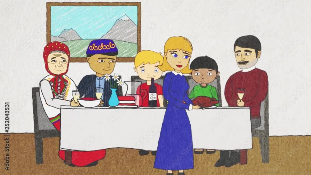 Vídeo do Stock: Cartoon animation with people of different ...