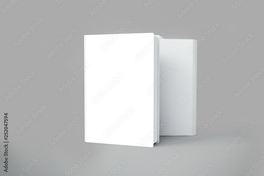 Blank vertical books cover Mock up with pages in front side standing on ...