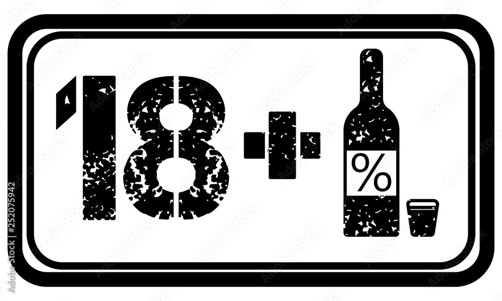 18 plus sign icon vector, cigarette, print, adult print, background ...