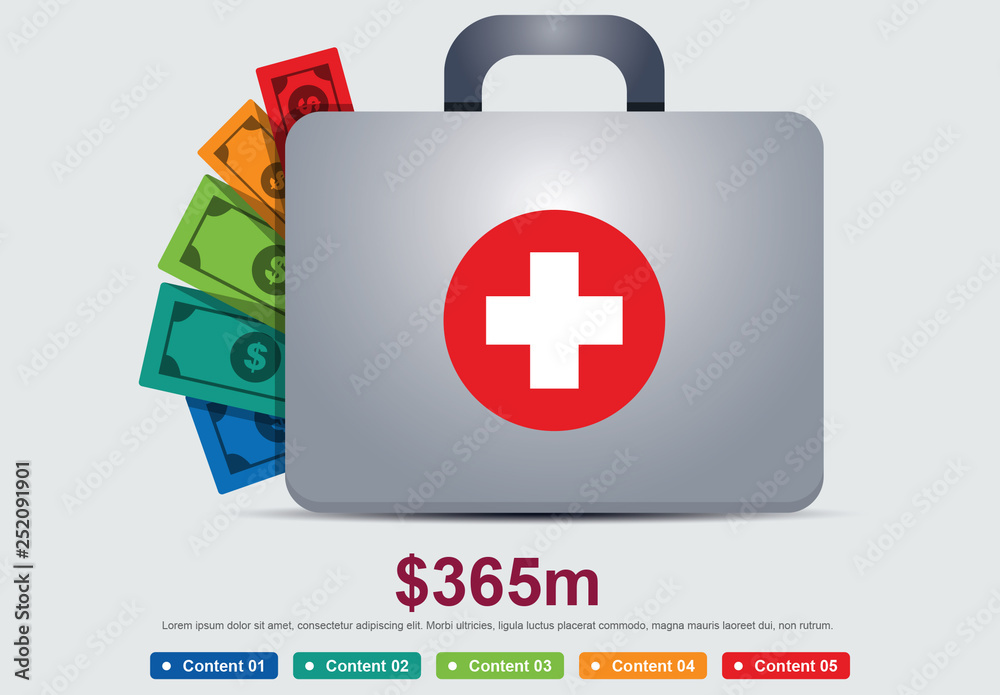 Infographic Layout with Medical Bag Illustration Stock Template | Adobe ...