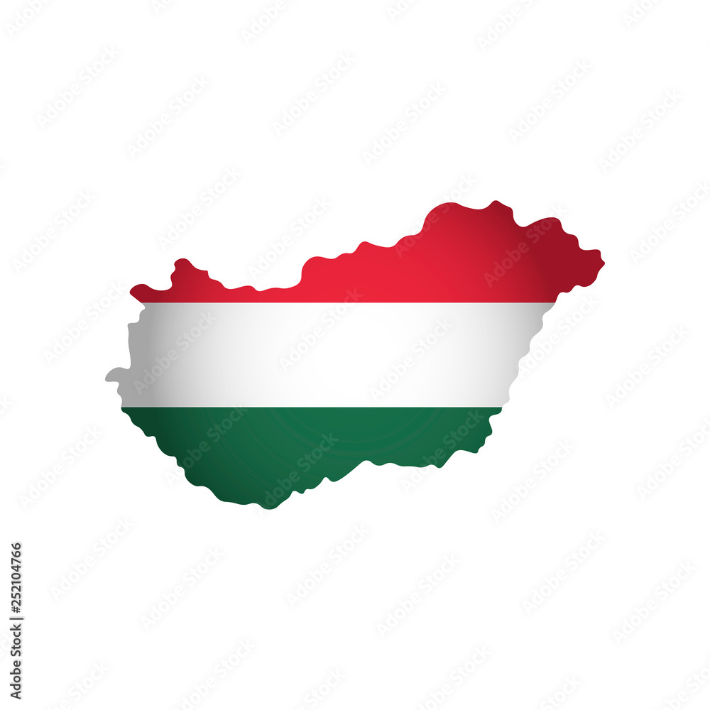 Hungary Flag Map