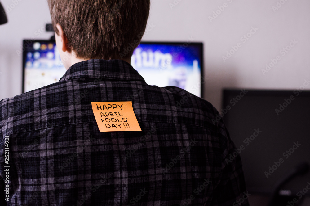 1 april fools day. Funny day. April fish. Prank. Inscriptions on the ...