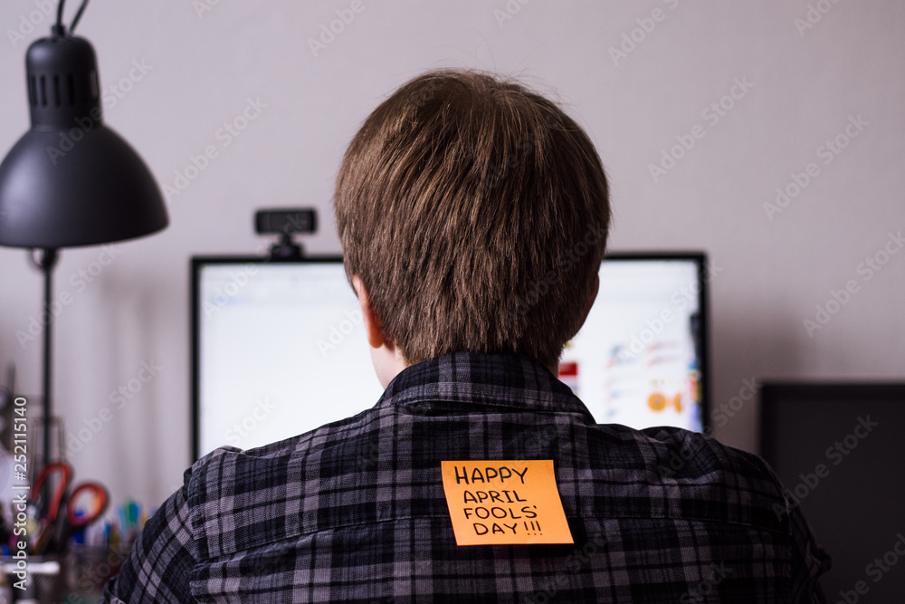 Foto de 1 april fools day. Funny day. April fish. Prank. Inscriptions ...