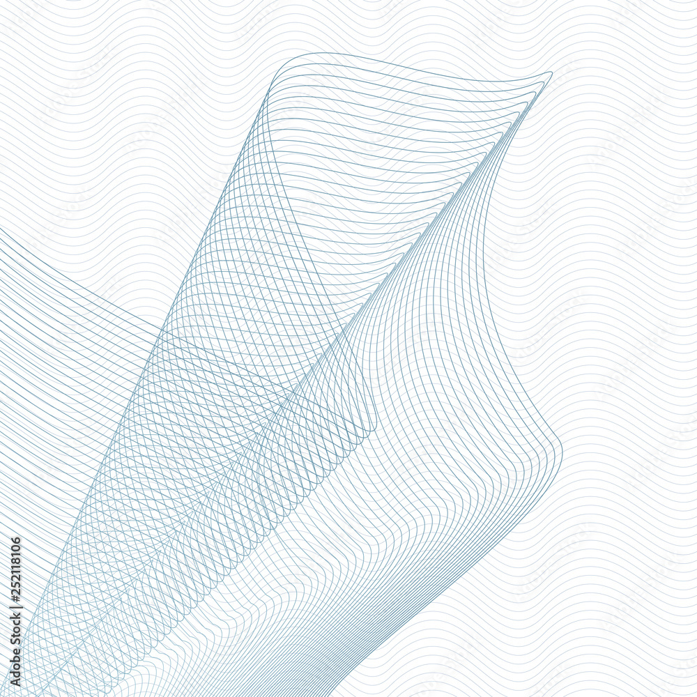 Gray net pattern on a white background. Vector squiggle, waving subtle ...