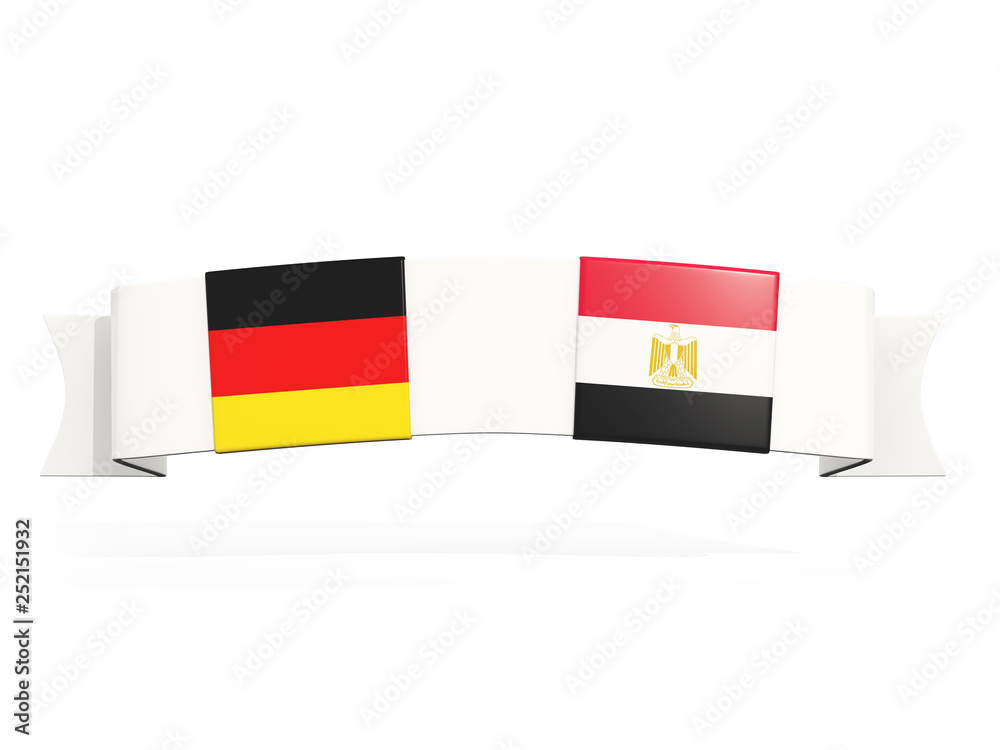 Banner with two square flags of Germany and egypt Stock Illustration ...