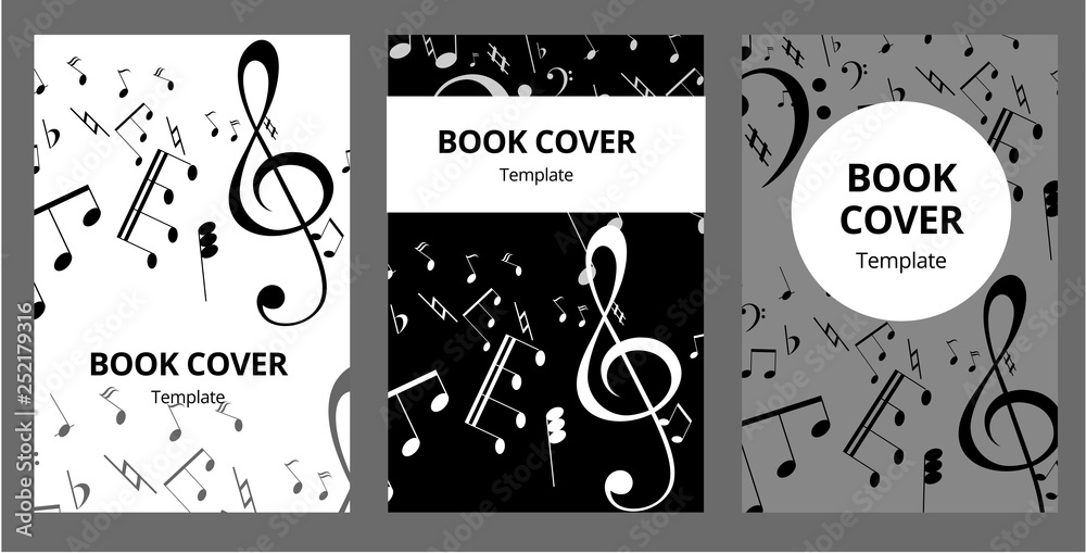 Music key nd notes vector brochure cards set. Audio tools template of ...